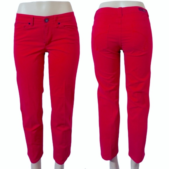 Calvin Klein | Jeans | Calvin Klein Hot Pink Skinny Crop Jeans | Poshmark